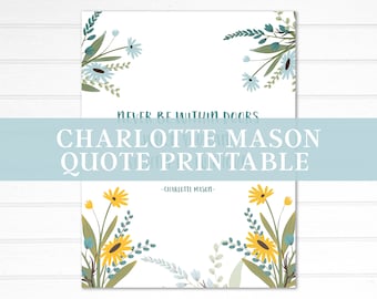 Charlotte Mason Quote Printable Homeschool 8x10 - Etsy