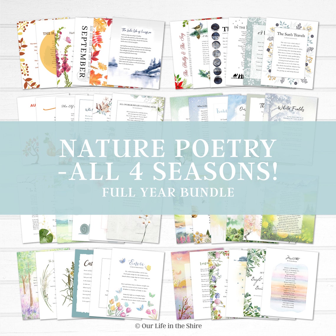 Nature Poems Printable Set Wall Art Homeschool Printable - Etsy Canada