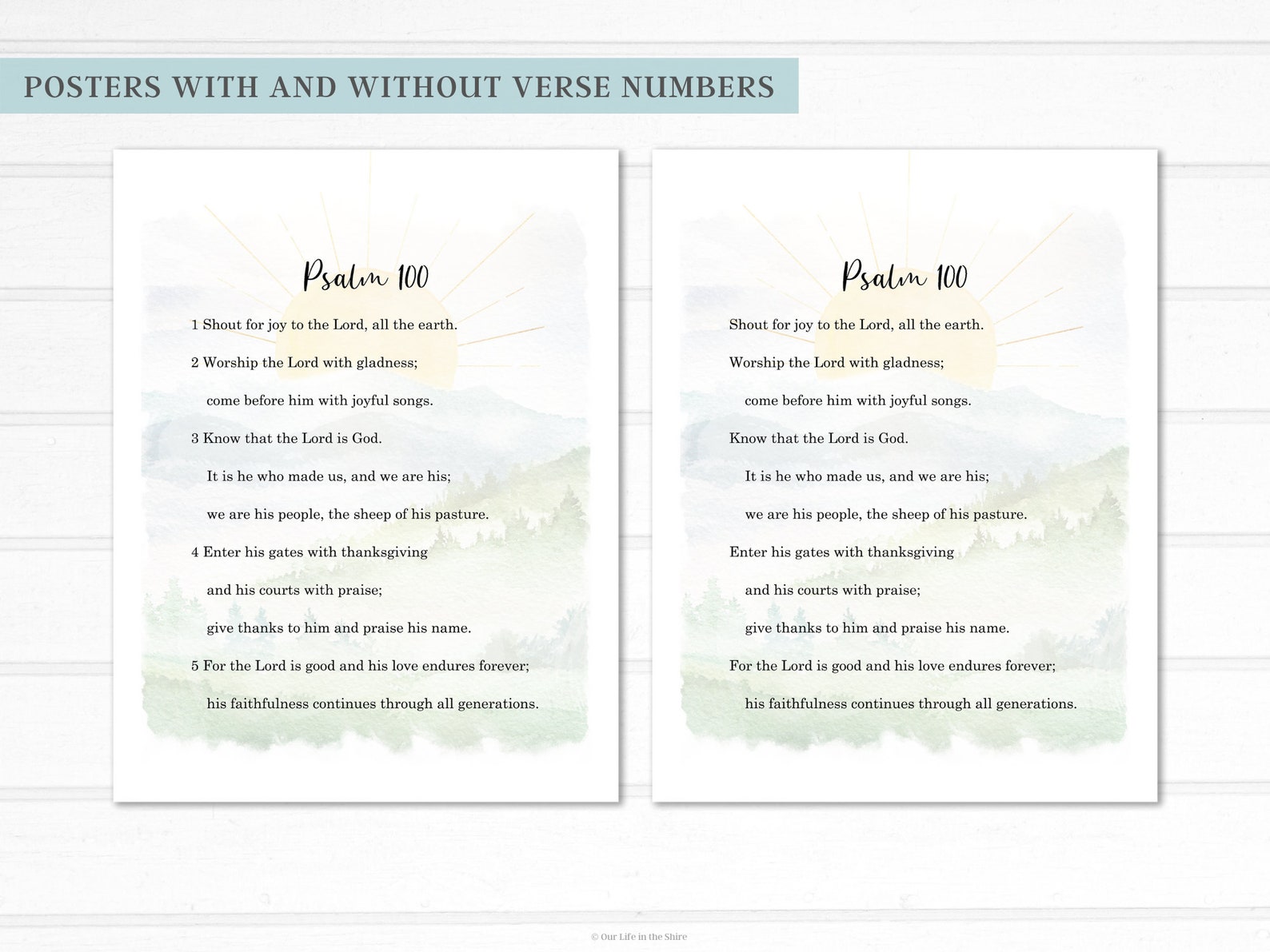 Psalm 100, Scripture Posters, Cards & Copywork, Bible Verses ...
