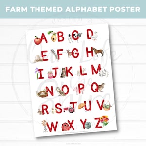 Farm Theme, Alphabet Poster, Nursery Poster, Classroom Decor ...