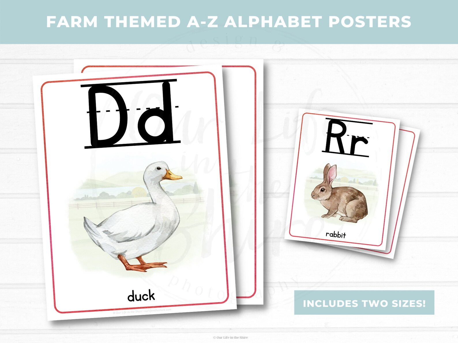 Farm Theme Alphabet Posters Flash Cards Classroom Decor - Etsy