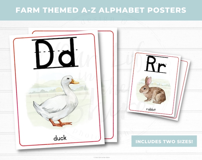 Farm Theme, Alphabet Poster, Nursery Poster, Classroom Decor ...