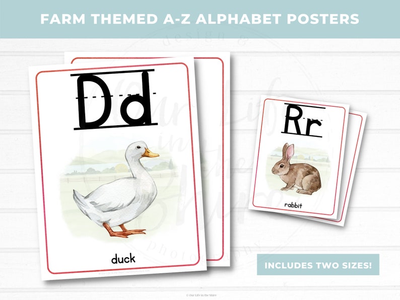 Farm Theme Alphabet Posters Flash Cards Classroom Decor - Etsy