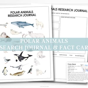 Polar Animals Research Journal and Fact Cards, Science Unity Study ...