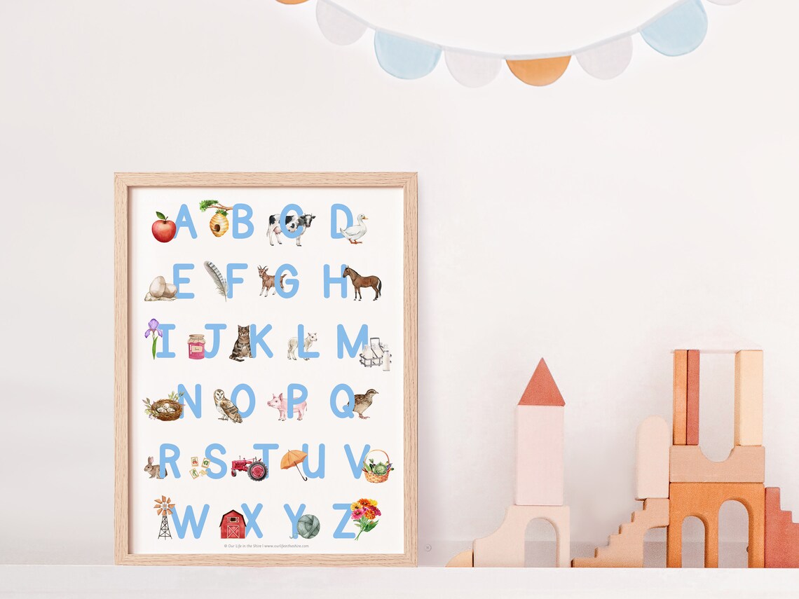 Farm Theme Alphabet Poster Nursery Poster Classroom Decor - Etsy