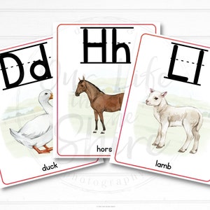 Farm Theme, Alphabet Posters, Flash Cards, Classroom Decor, Homeschool ...