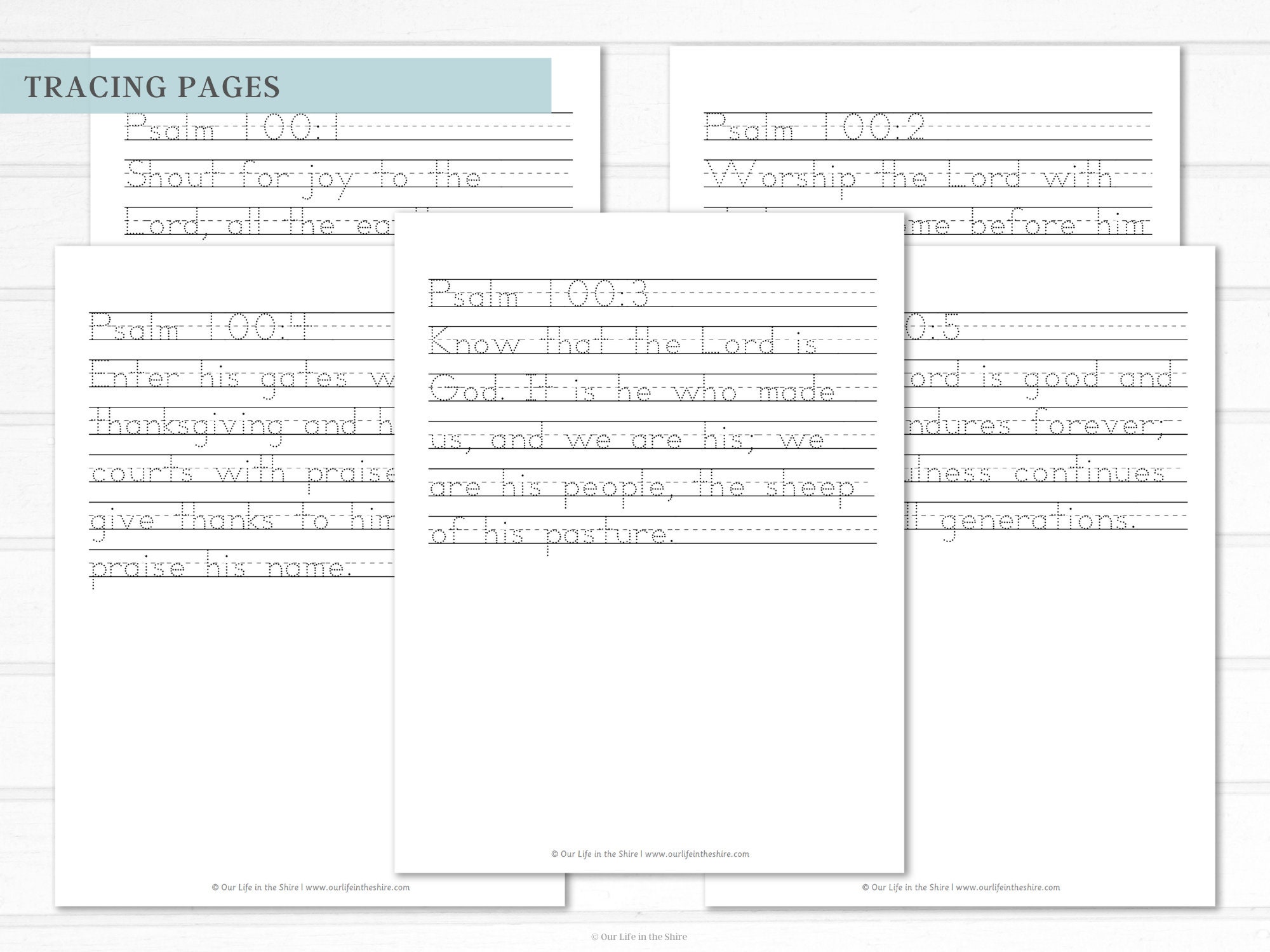 Psalm 100 Scripture Posters Cards & Copywork Bible Verses - Etsy