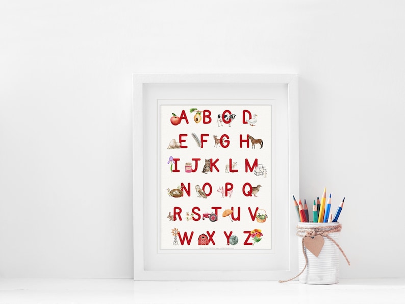 Farm Theme, Alphabet Poster, Nursery Poster, Classroom Decor ...