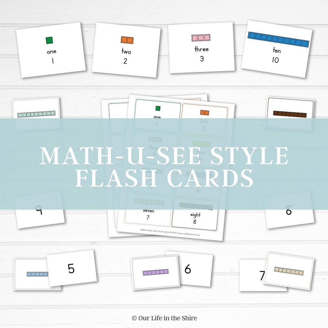 Math-u-see Inspired Flash Cards | 1-10 | Homeschool Printable ...