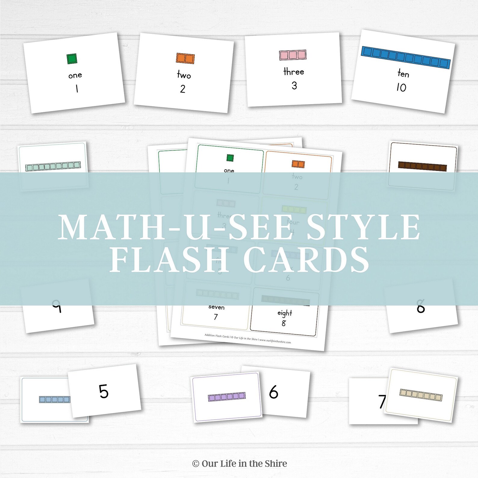 Math-u-see Inspired Flash Cards | 1-10 | Homeschool Printable ...