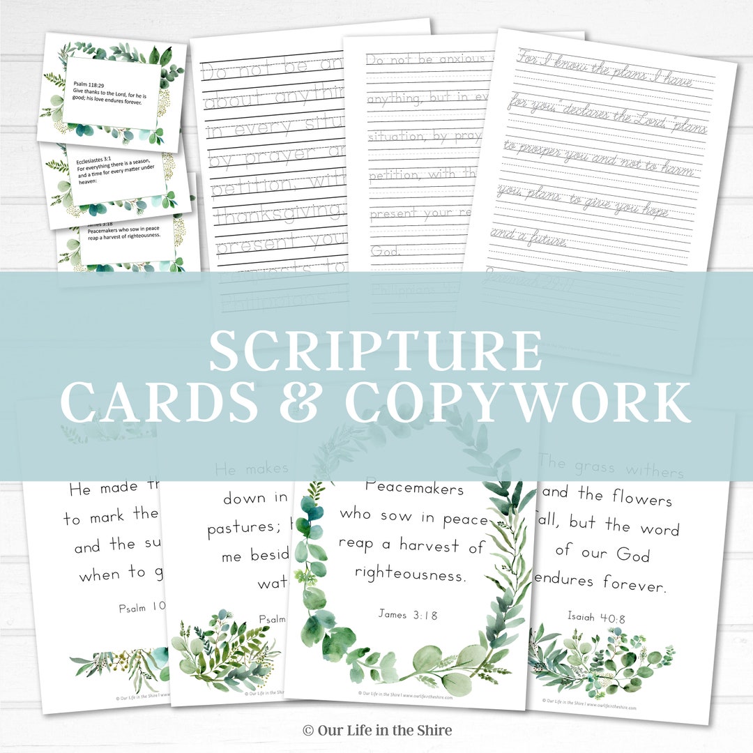 52 Nature Inspired Bible Verses, Scripture Posters, Cards & Copywork ...