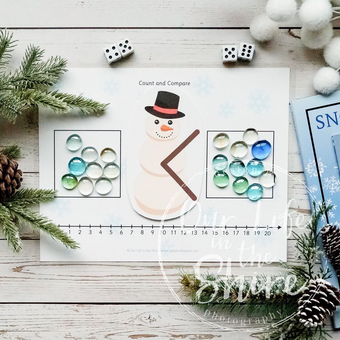 Snowman Math 0-20 Number Sense Homeschool Printable Activities Numbers ...