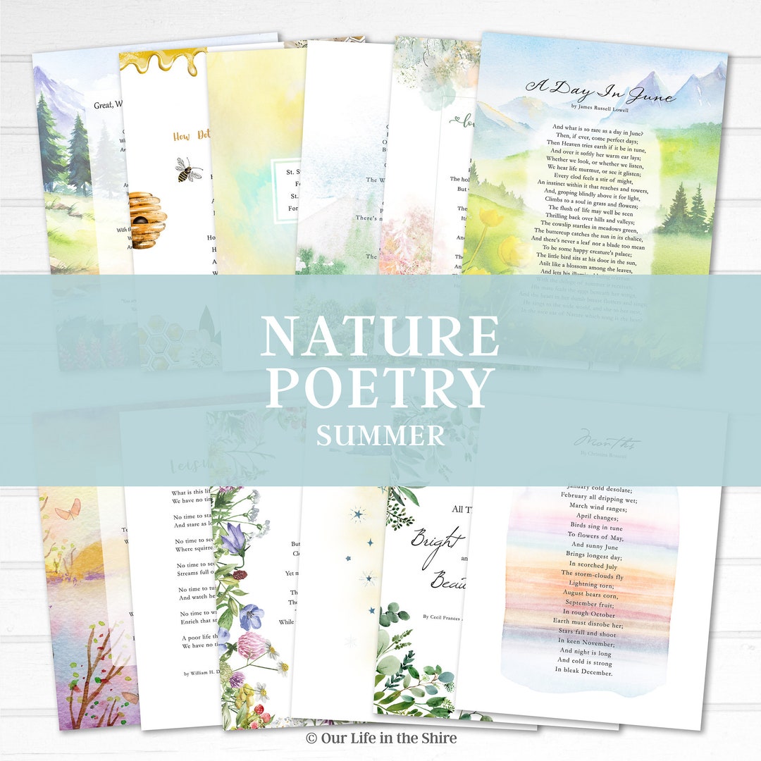 Summer Nature Poems Printable Set | Wall Art | Homeschool Printable ...