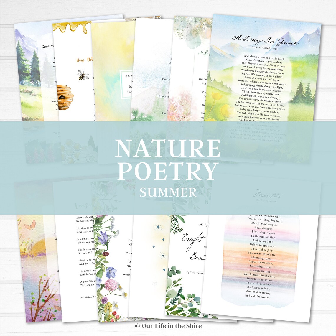 Nature Poems Printable Set | Wall Art | Homeschool Printable ...