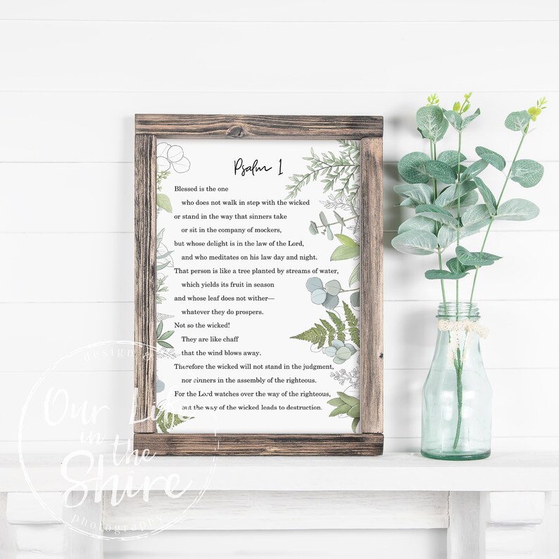 Psalm 1, Scripture Posters & Copywork, Bible Verses, Tracing ...
