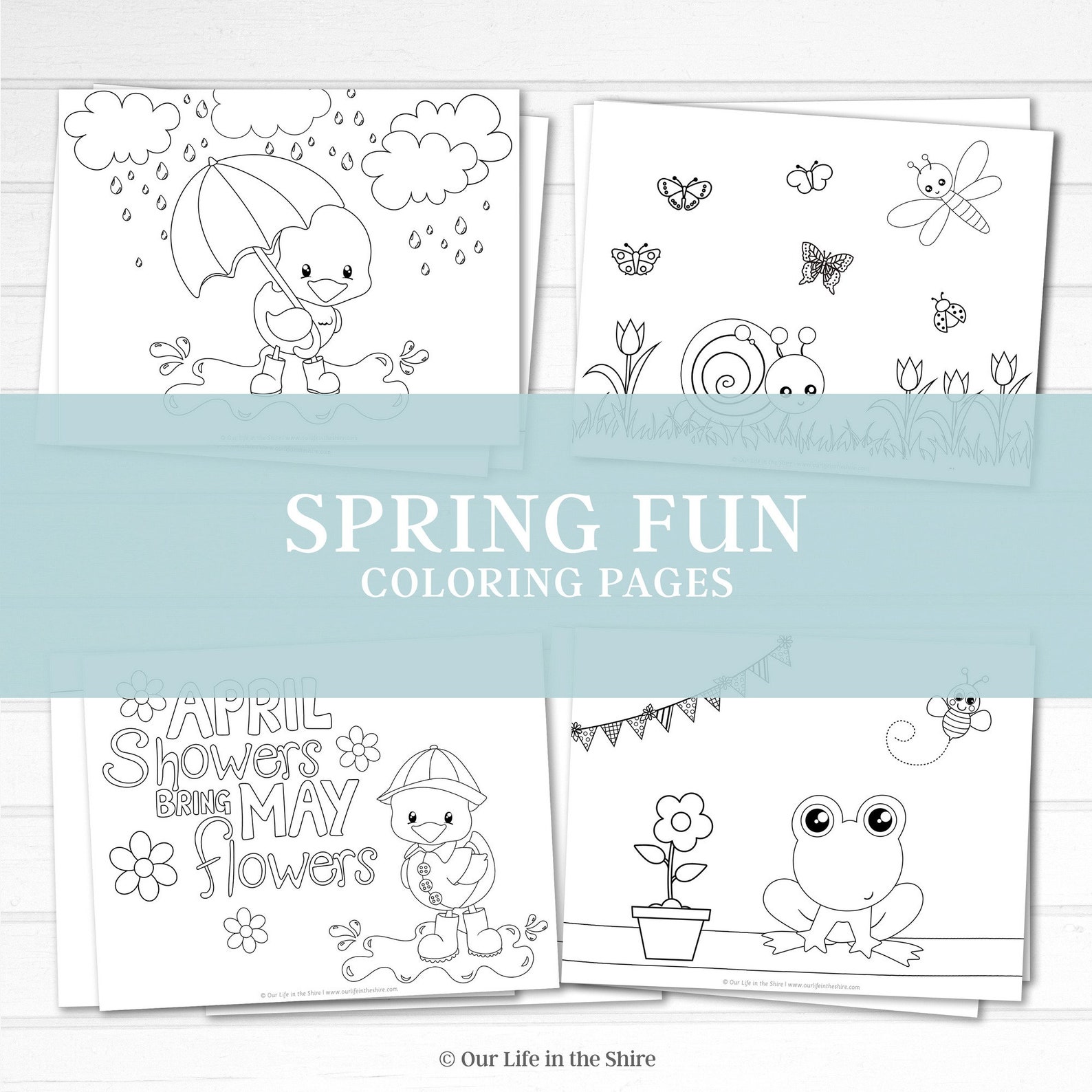 Spring Fun Coloring Pages Toddler Preschool Kindergarten | Etsy