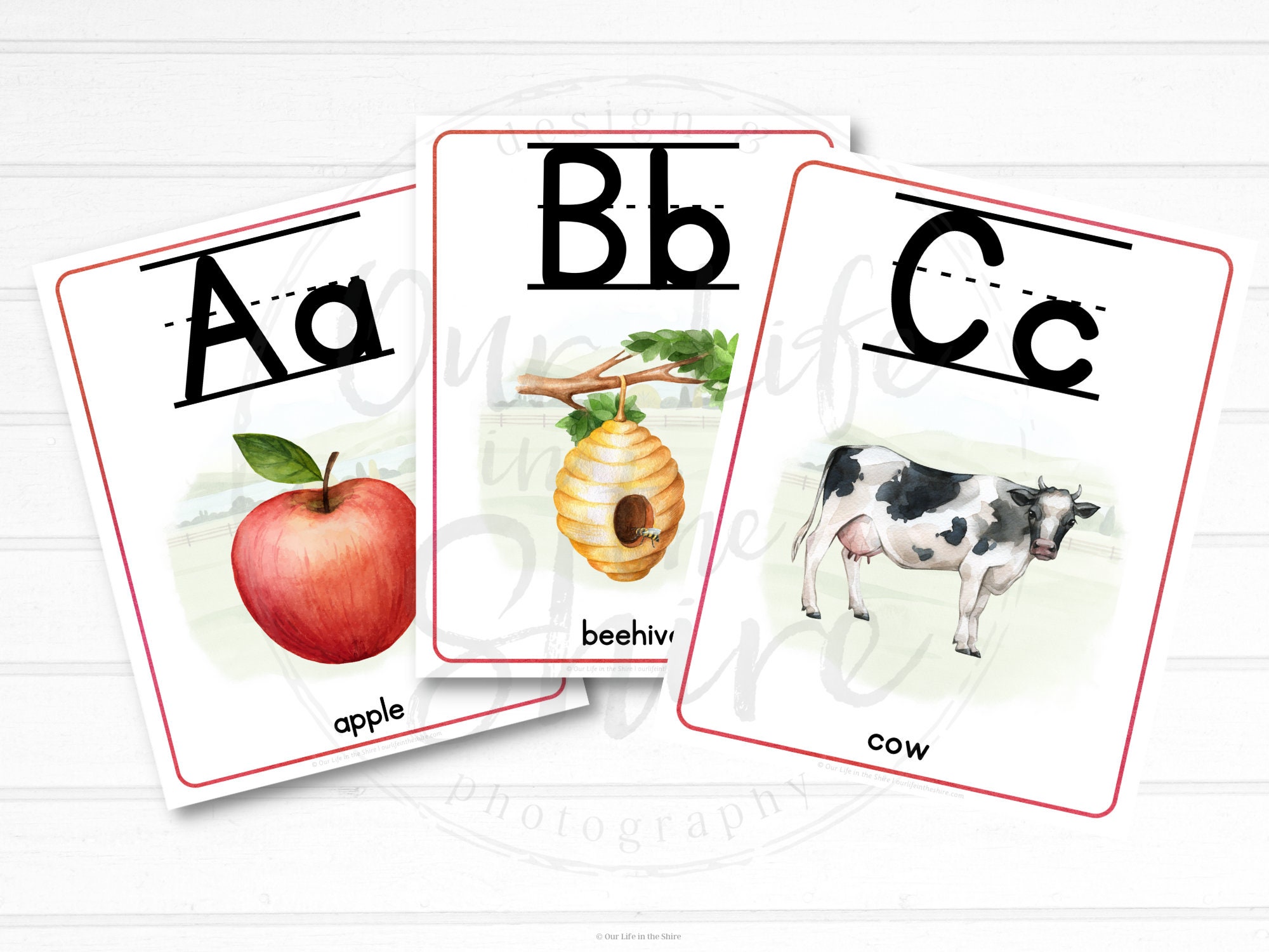 Farm Theme Alphabet Posters Flash Cards Classroom Decor - Etsy Canada