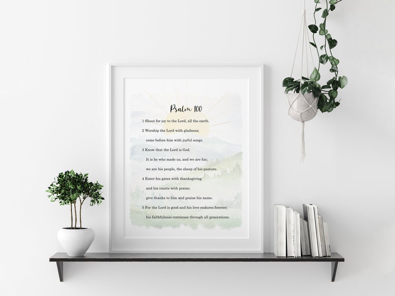 Psalm 100 Scripture Posters Cards & Copywork Bible Verses - Etsy