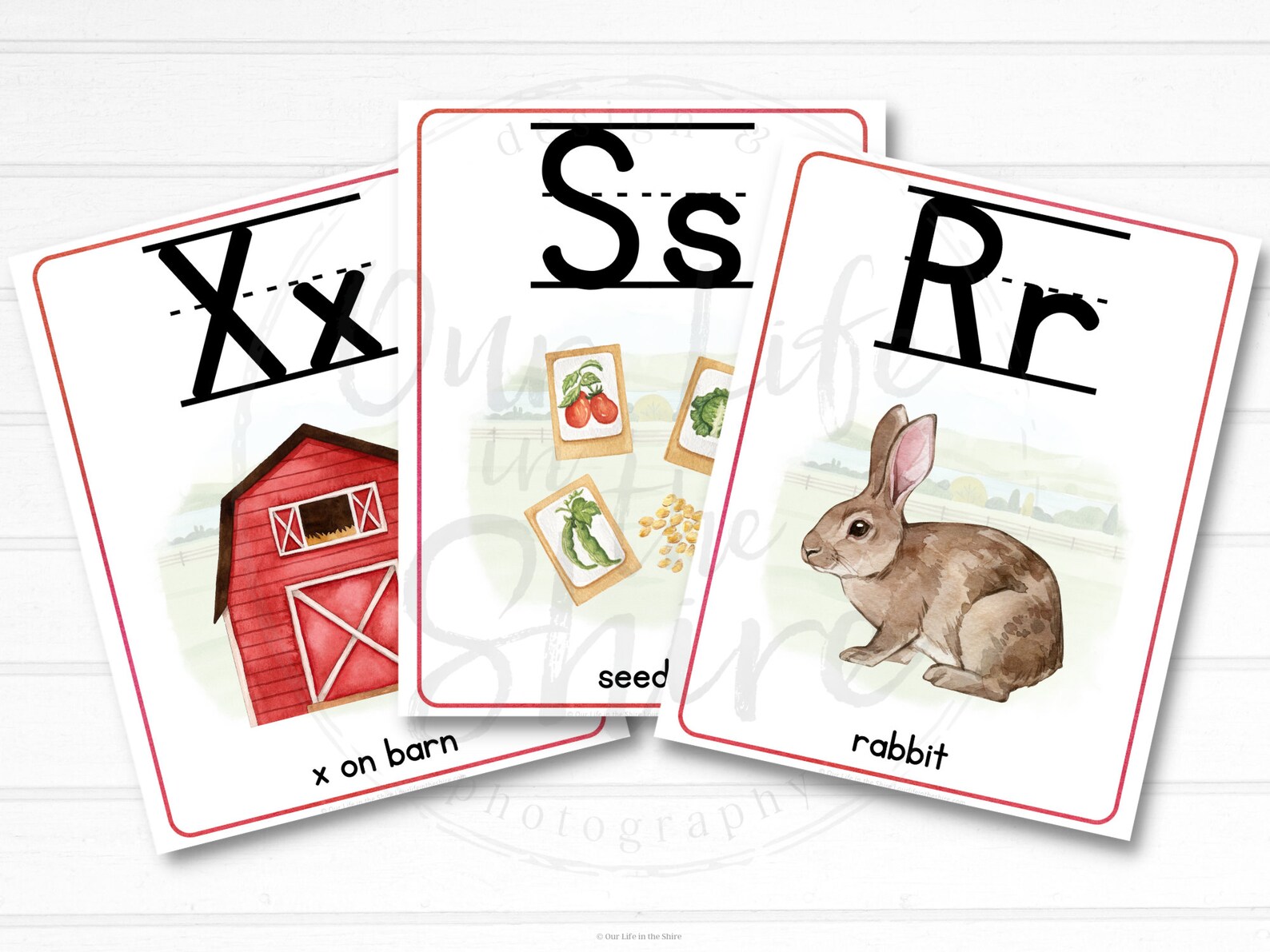 Farm Theme Alphabet Posters Flash Cards Classroom Decor - Etsy