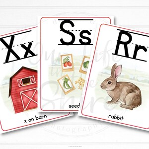 Farm Theme, Alphabet Posters, Flash Cards, Classroom Decor, Homeschool ...
