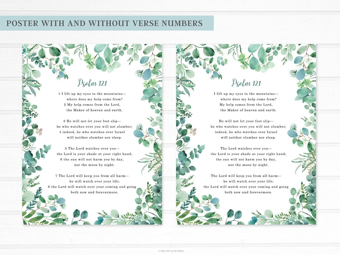 Psalm 121, Scripture Posters, Cards & Copywork, Bible Verses ...