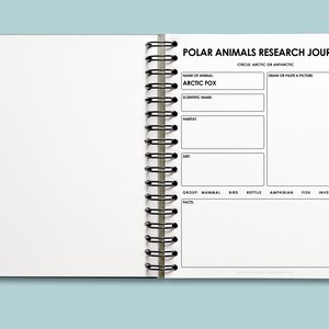 Polar Animals Research Journal and Fact Cards, Science Unity Study ...