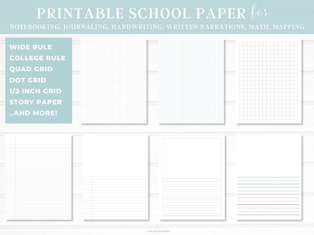 Printable Homeschool Paper, Lined School Paper, Draw and Write ...
