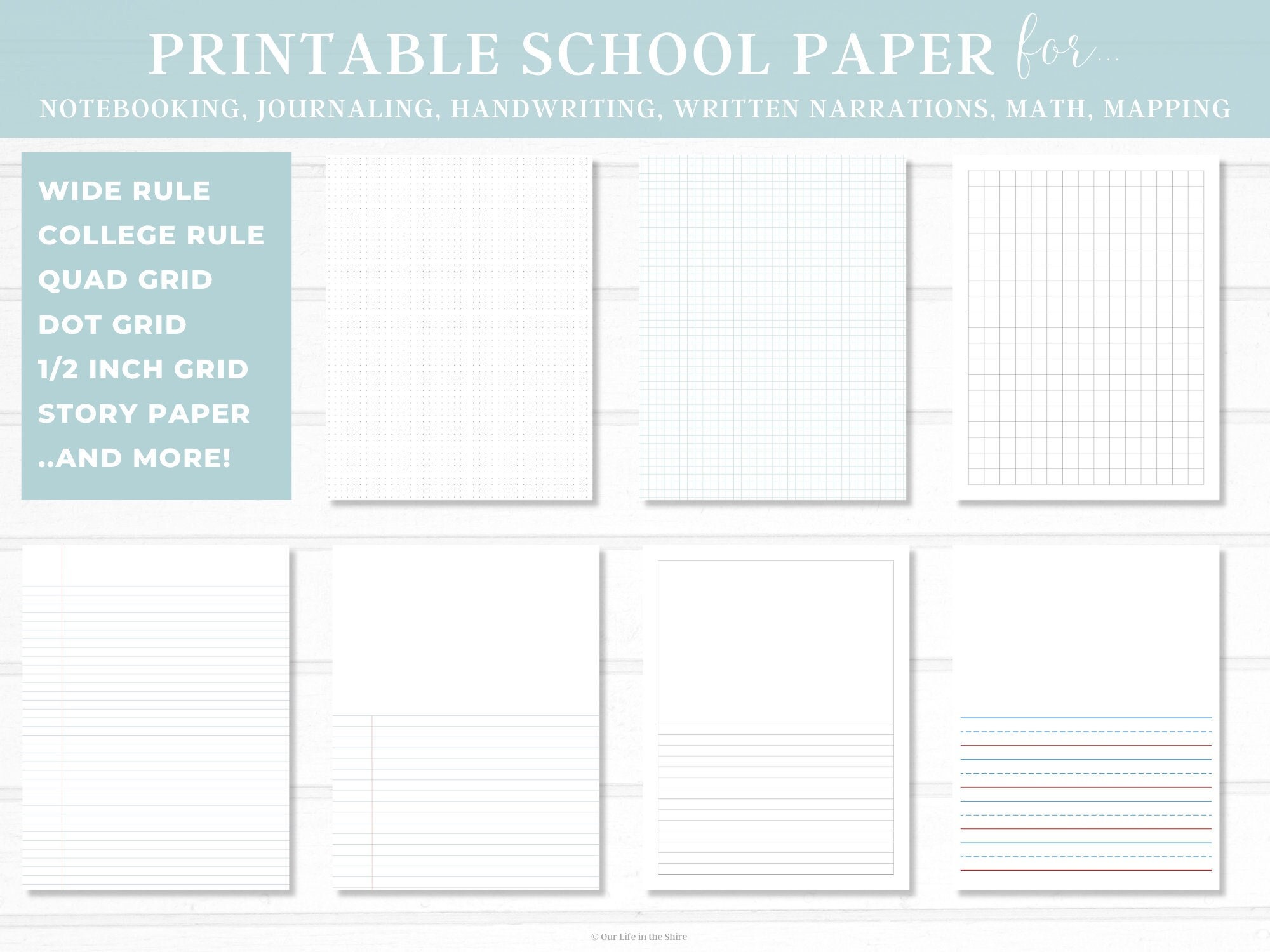 Printable Homeschool Paper, Lined School Paper, Draw and Write ...