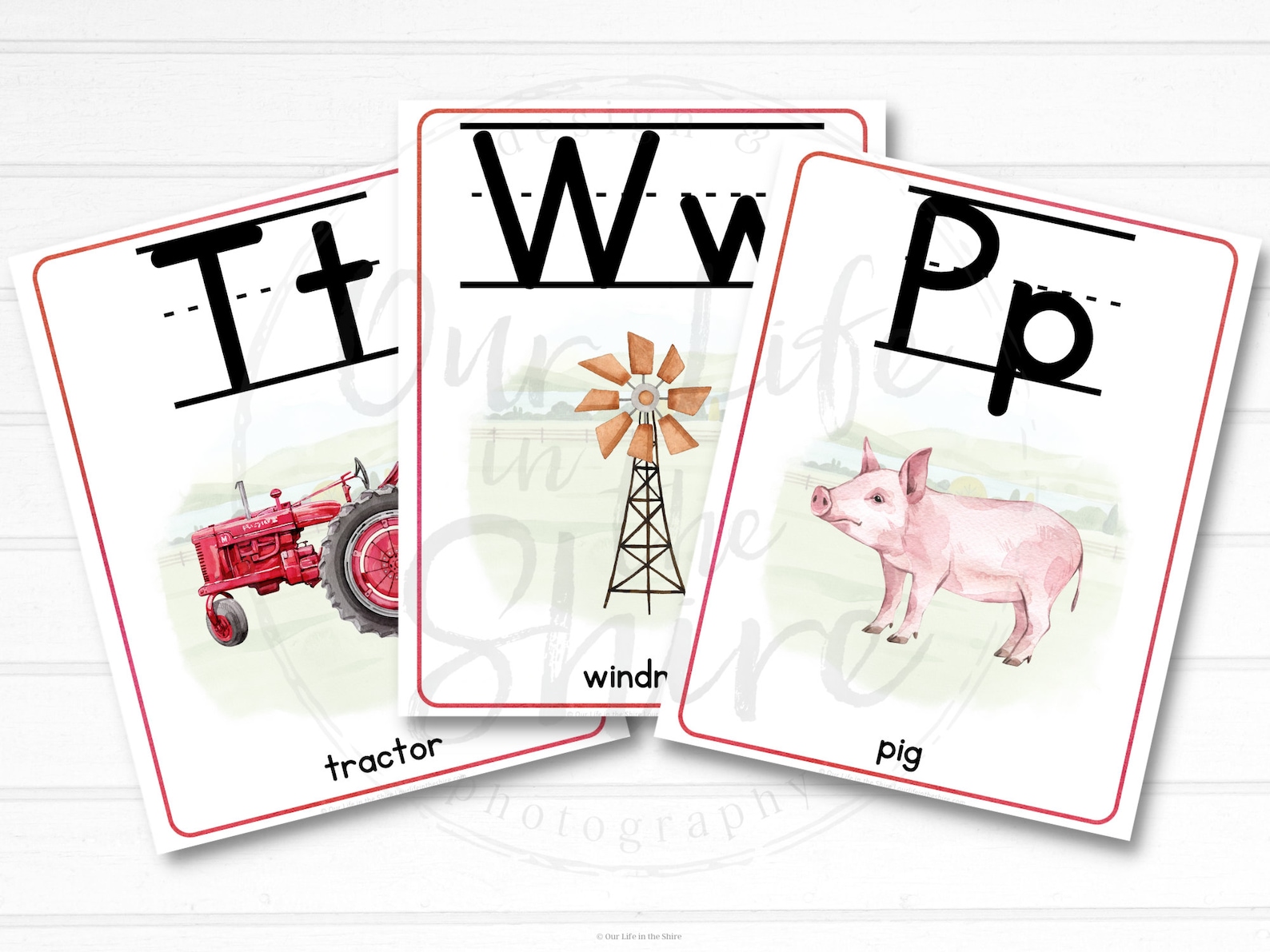 Farm Theme Alphabet Posters Flash Cards Classroom Decor - Etsy