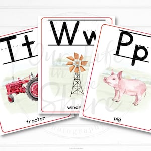 Farm Theme, Alphabet Posters, Flash Cards, Classroom Decor, Homeschool ...