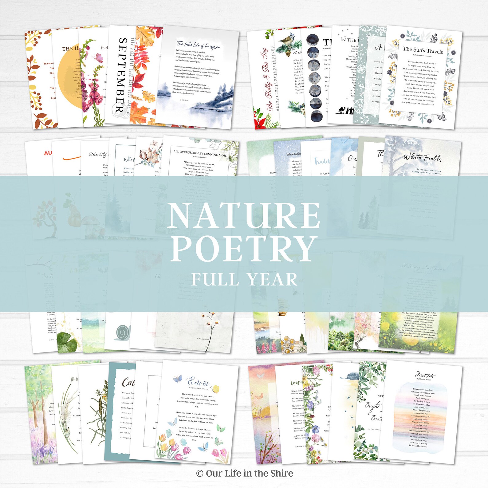 Nature Poems Printable Set Wall Art Homeschool Printable - Etsy