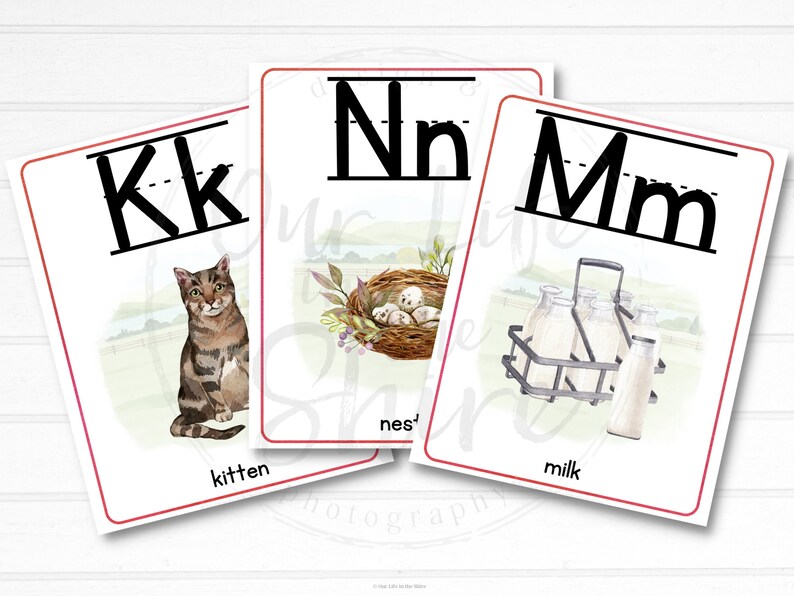 Farm Theme Alphabet Posters Flash Cards Classroom Decor - Etsy
