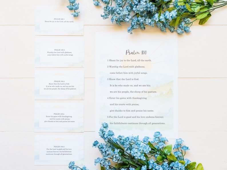 Psalm 100, Scripture Posters, Cards & Copywork, Bible Verses ...