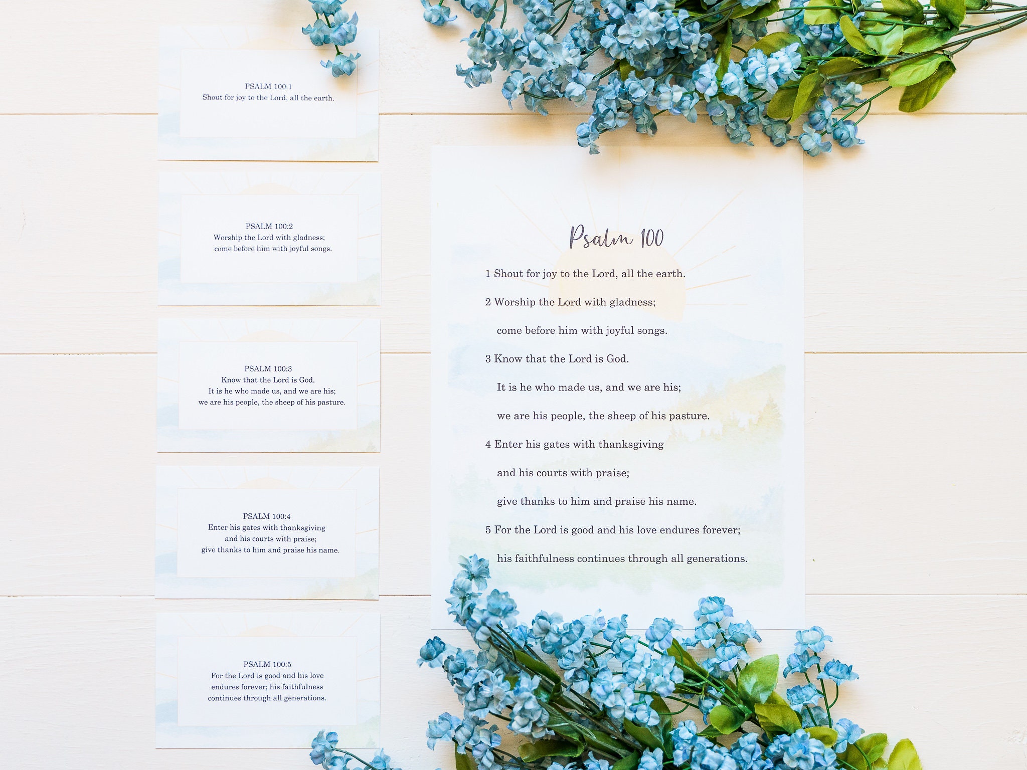 Psalm 100, Scripture Posters, Cards & Copywork, Bible Verses ...