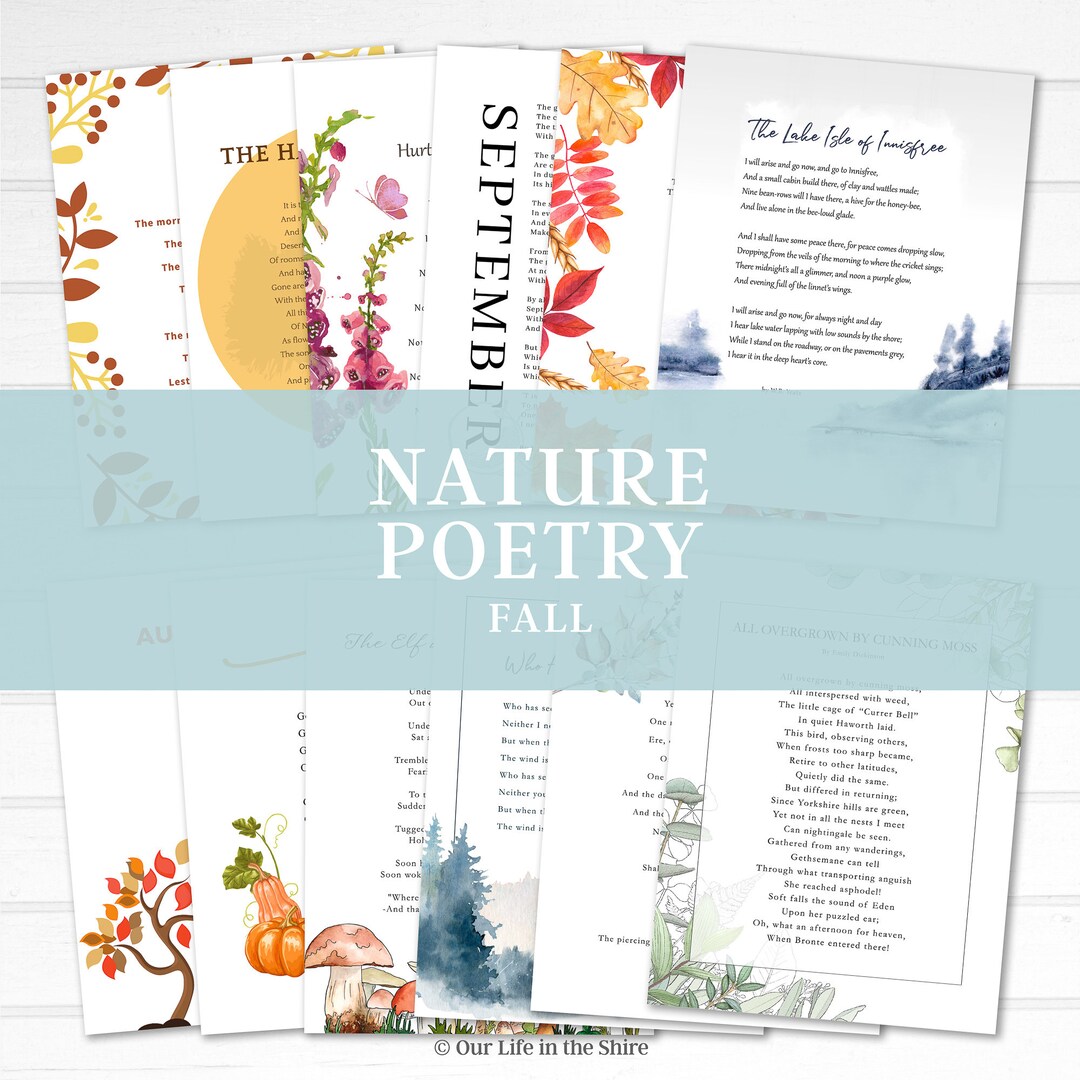 Fall Nature Poems Printable Set | Wall Art | Homeschool Printable ...
