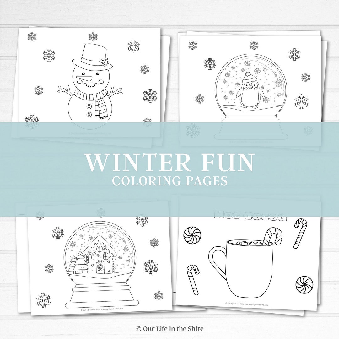 Winter Fun Coloring Pages | Toddler | Preschool | Kindergarten | First ...