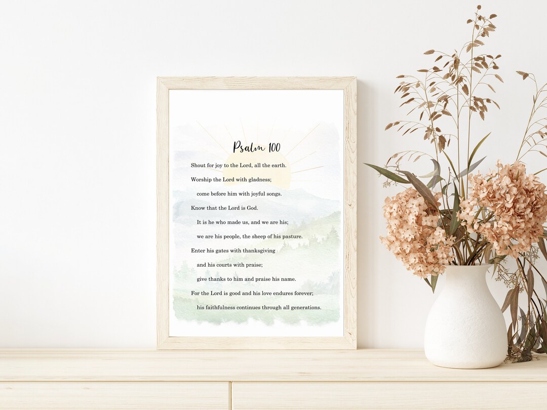 Psalm 100, Scripture Posters, Cards & Copywork, Bible Verses ...
