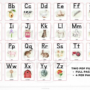 Farm Theme, Alphabet Posters, Flash Cards, Classroom Decor, Homeschool ...