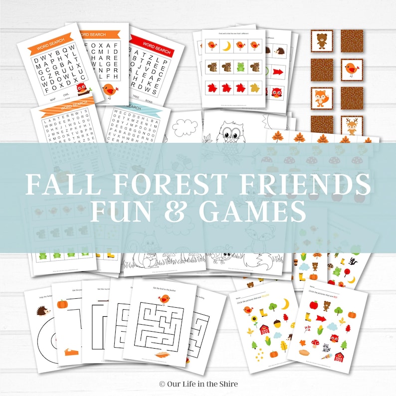 Fall Forest Friends Fun & Games | Homeschool Printable Activities ...