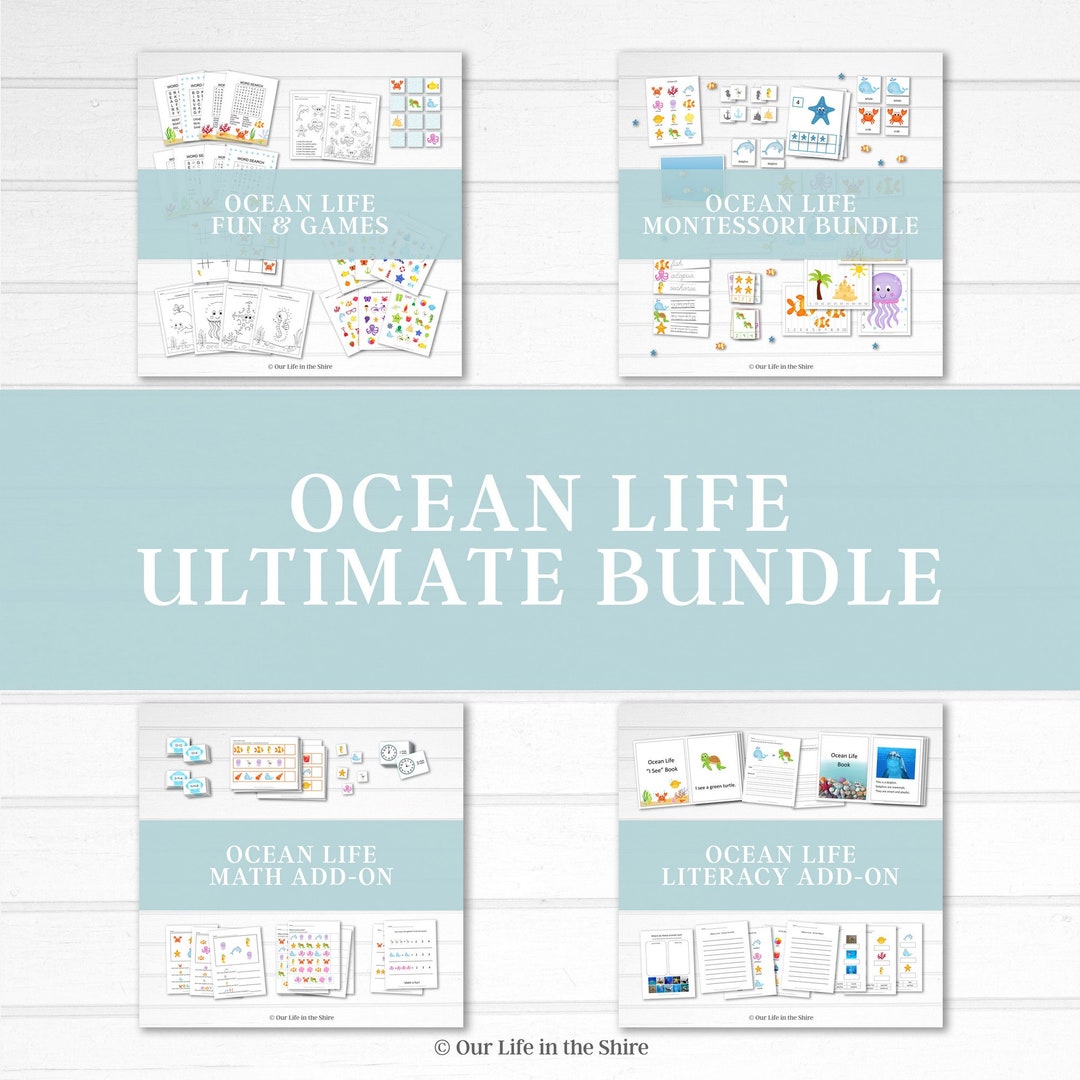 Ocean Life ULTIMATE Bundle | Homeschool Printable Activities | Numbers ...