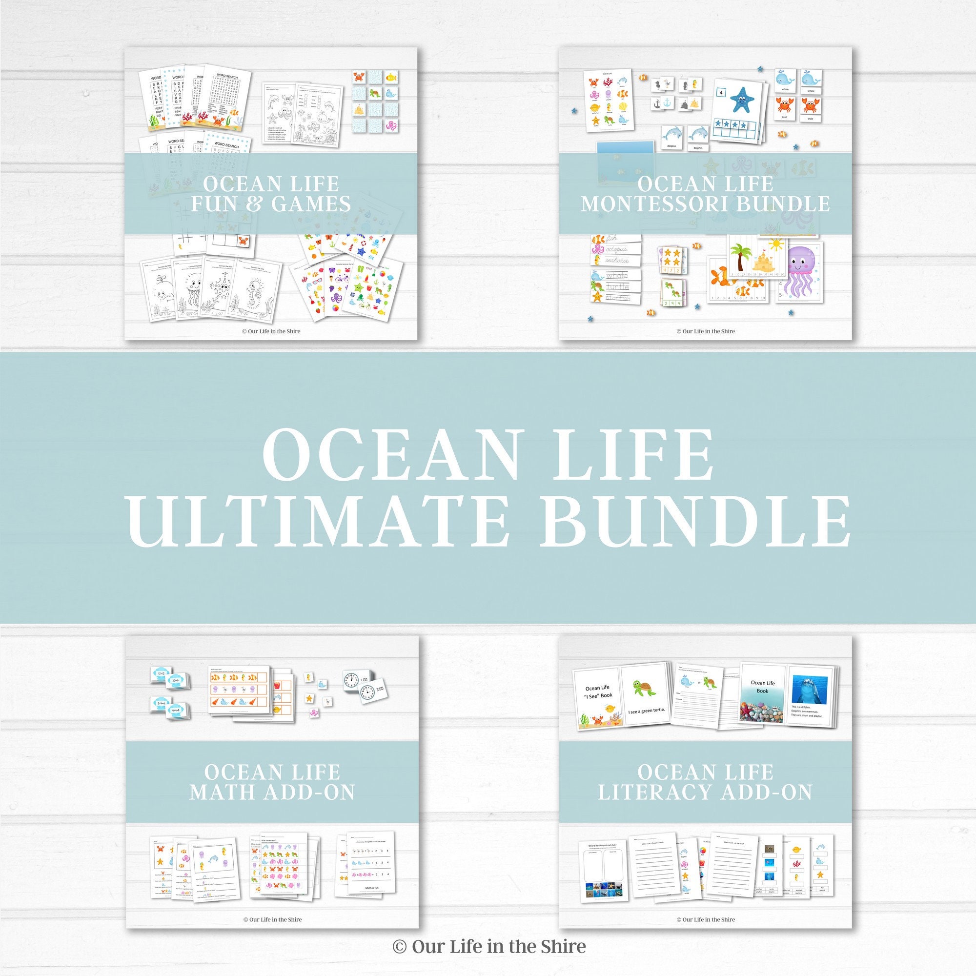 Ocean Life ULTIMATE Bundle | Homeschool Printable Activities | Numbers ...