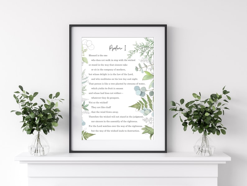 Psalm 1, Scripture Posters & Copywork, Bible Verses, Tracing ...
