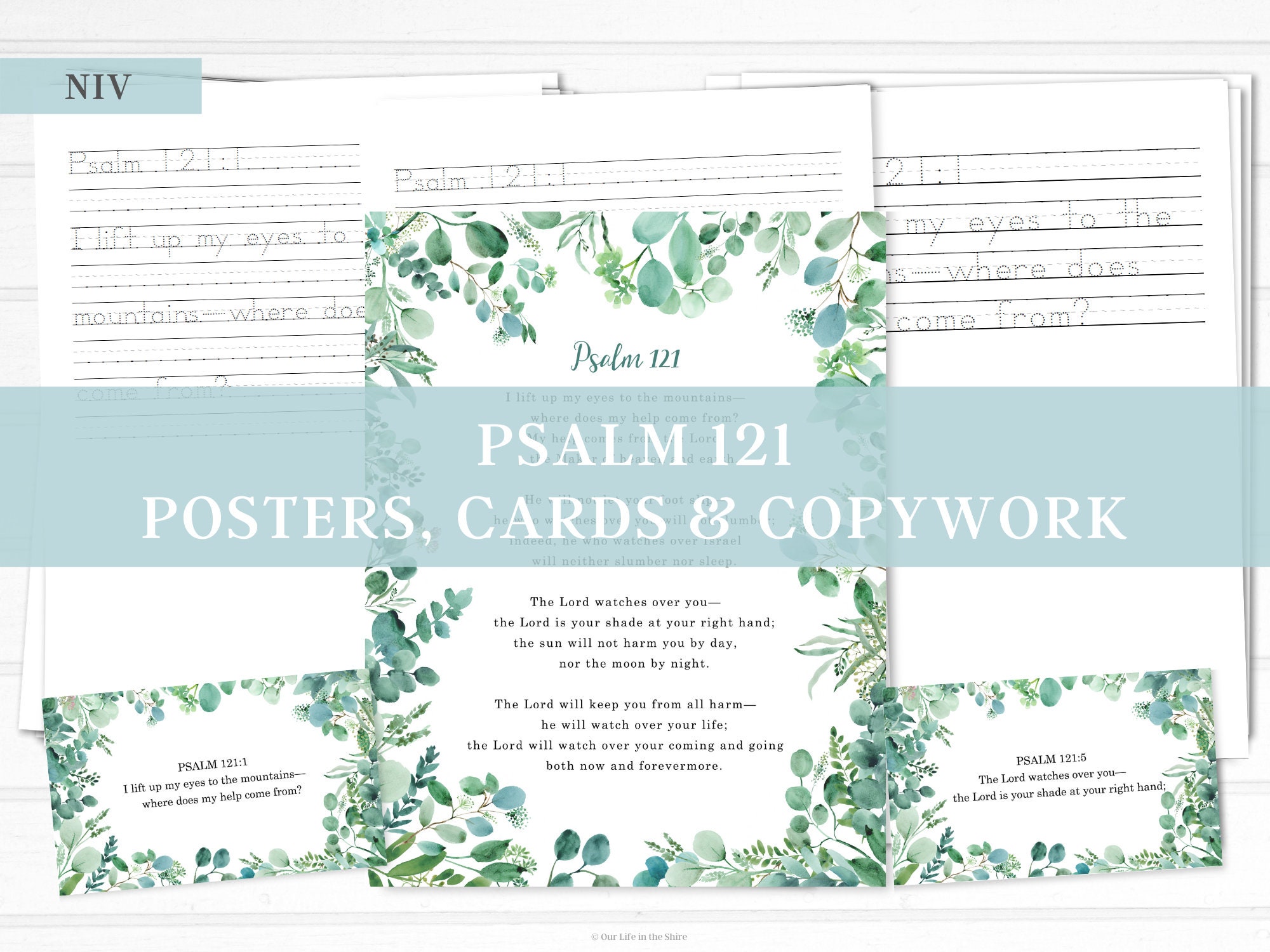 Psalm 121, Scripture Posters, Cards & Copywork, Bible Verses ...