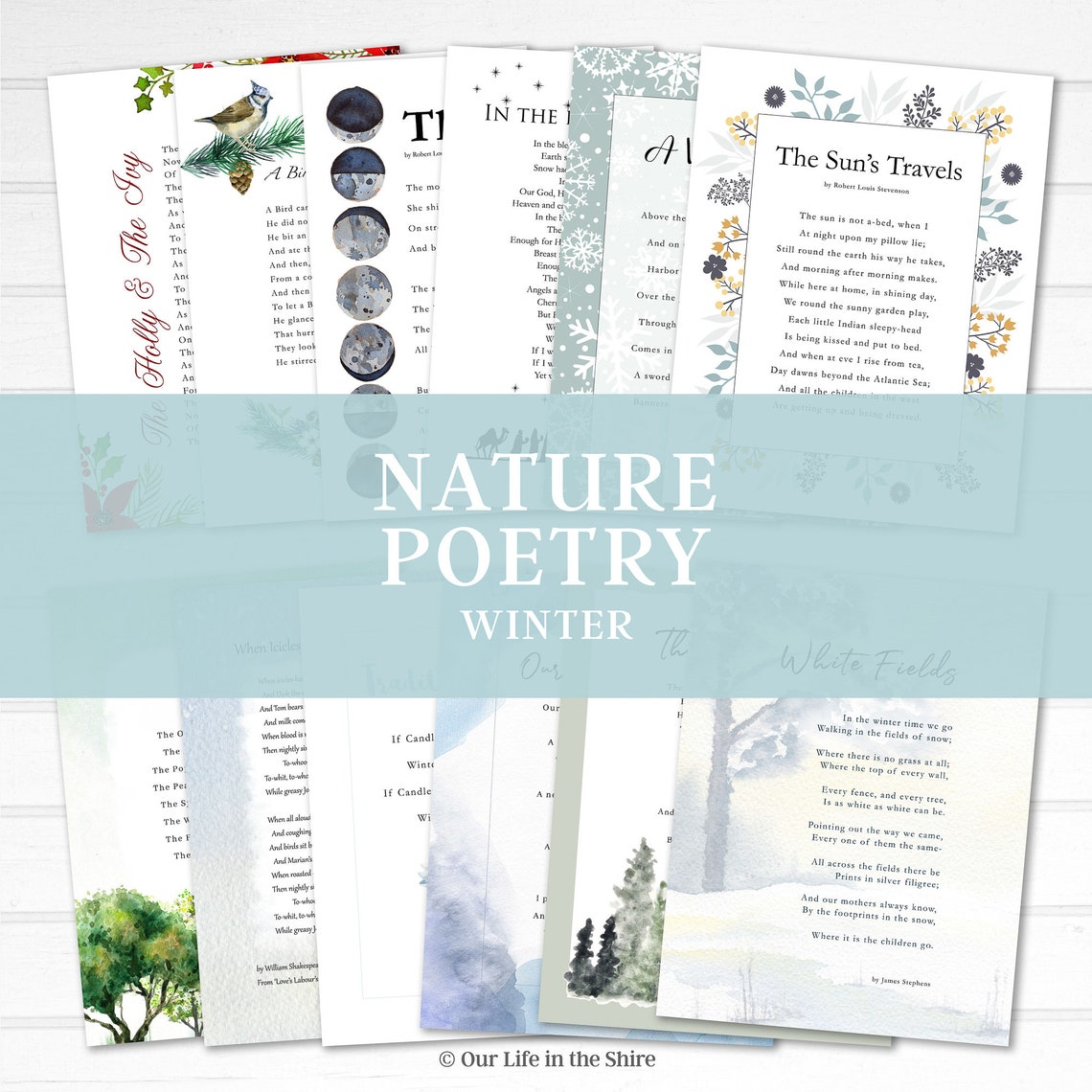 Nature Poems Printable Set Wall Art Homeschool Printable - Etsy