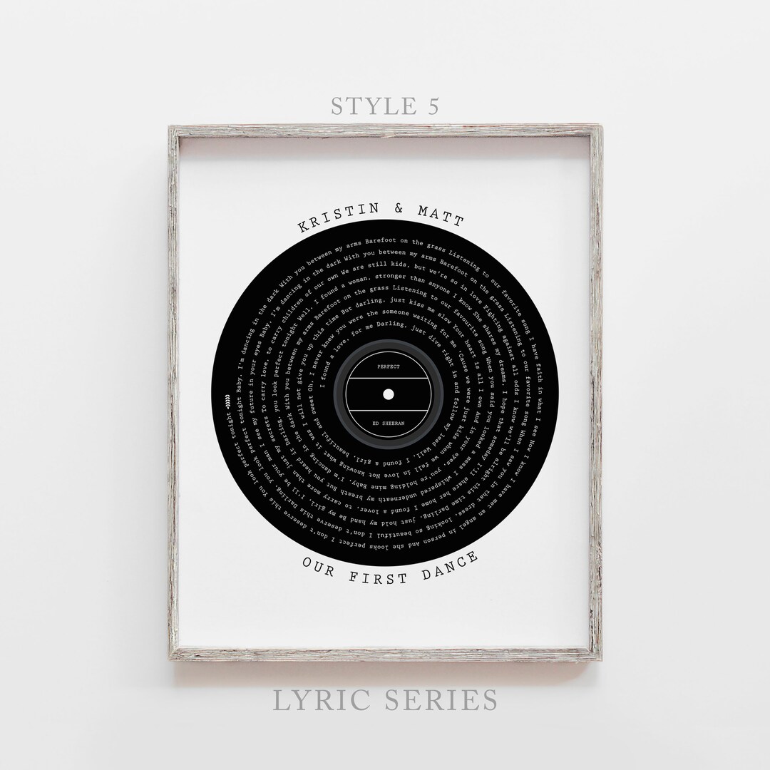 Song Lyrics Wall Art Digital Download, First Dance Song Lyrics Print ...