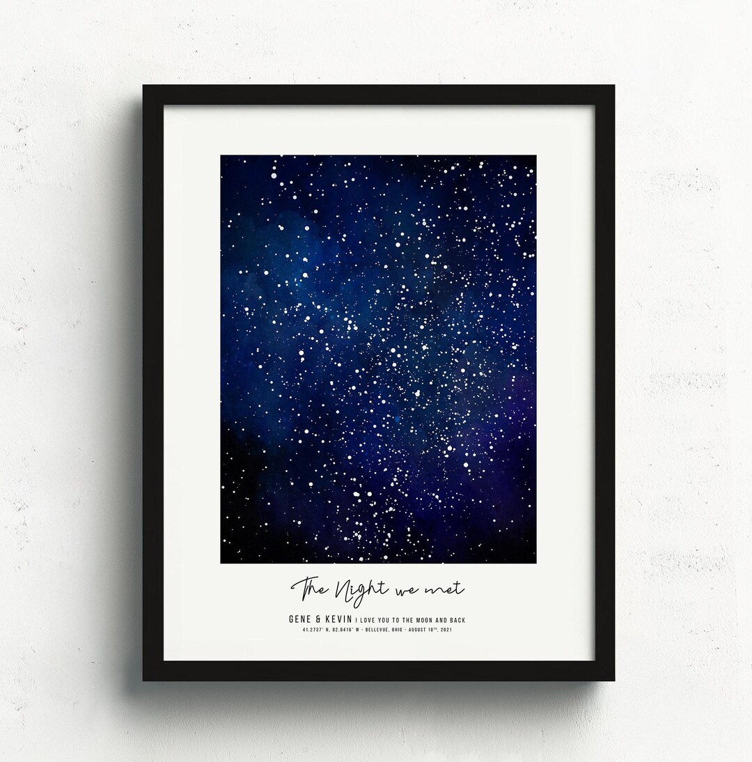 Personalized Star Map on Paper, Custom Night Star Map Print ...