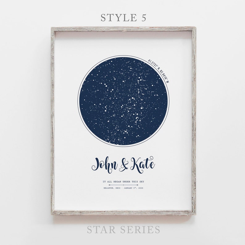Custom Star Map by Date and Location Personalized Sky Map - Etsy