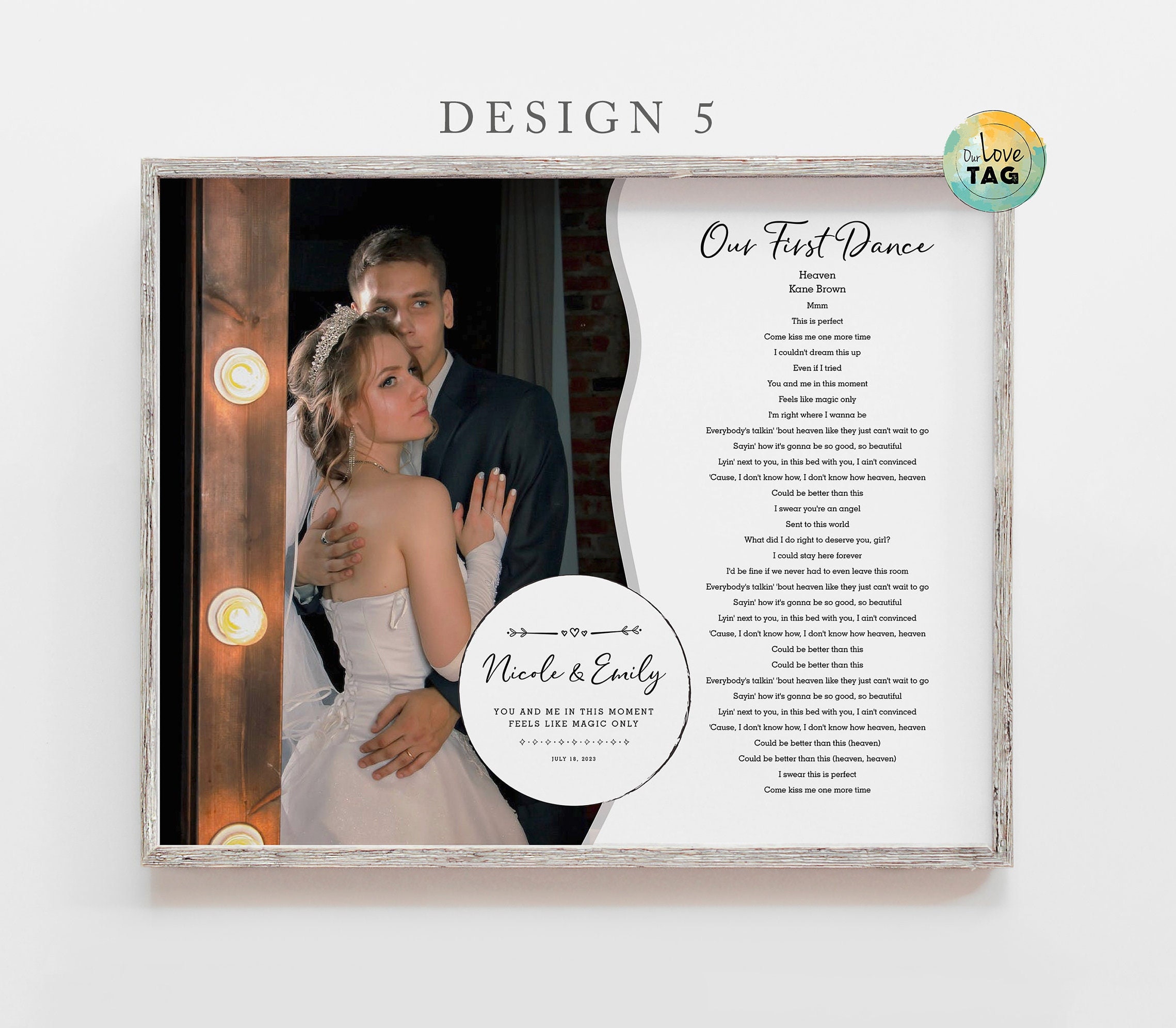 Our First Dance With Photo, Custom Framed First Dance Print on Canvas ...