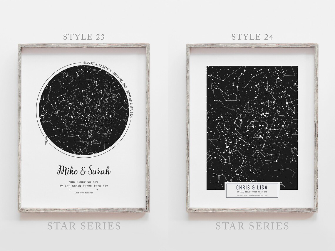 Star Maps for Couples, Star Map by Date, Digital Star Map, Star Map ...