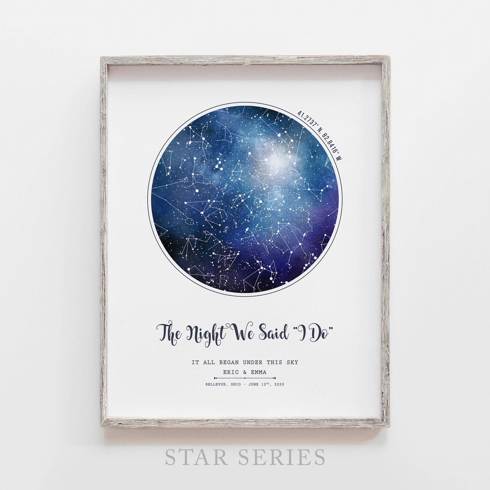 Custom Star Map, Classic Night Sky Print by Date, Sky Map, Stars, Baby ...